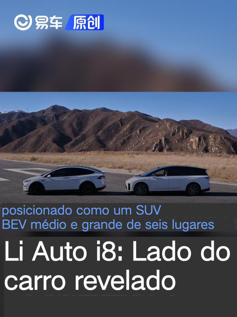 Li Auto i8: Lado do carro revelado, posicionado como um SUV BEV médio e grande de seis lugares ...